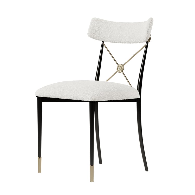 Upholstered cross back side chair store