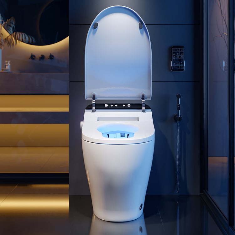 Modern Smart 2-Piece 1.27 GPF Floor Mounted Elongated Smart Toilet and ...