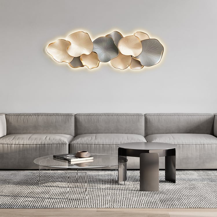 Modern Wall Art LED Wall Decor with Unique Textured Design in Off White ...