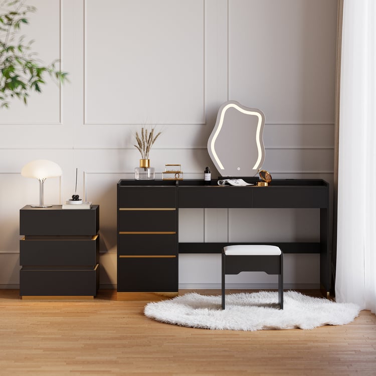 LED Mirror Makeup Vanity Set with 2 Smart Nightstands｜Homary