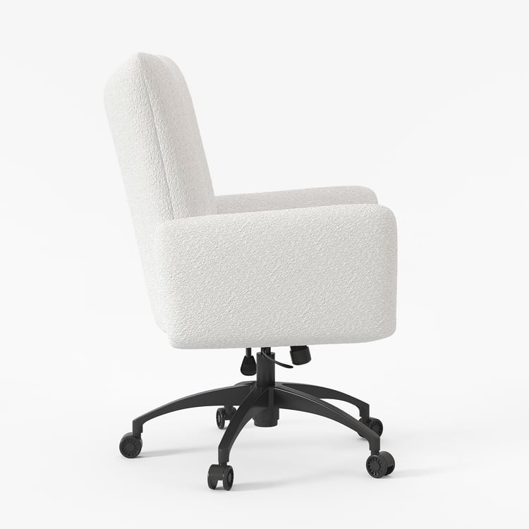Modern Boucle White Adjustable Office Chair Homary DE