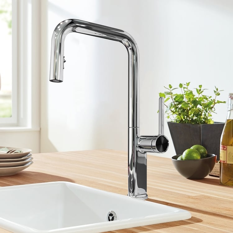 Stainless Steel Pull-Out Kitchen Faucet Chrome｜Homary