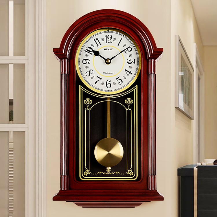 Nordic Retro Door-Shape Fashion Wall Clock with Golden Pendulum｜Homary UK