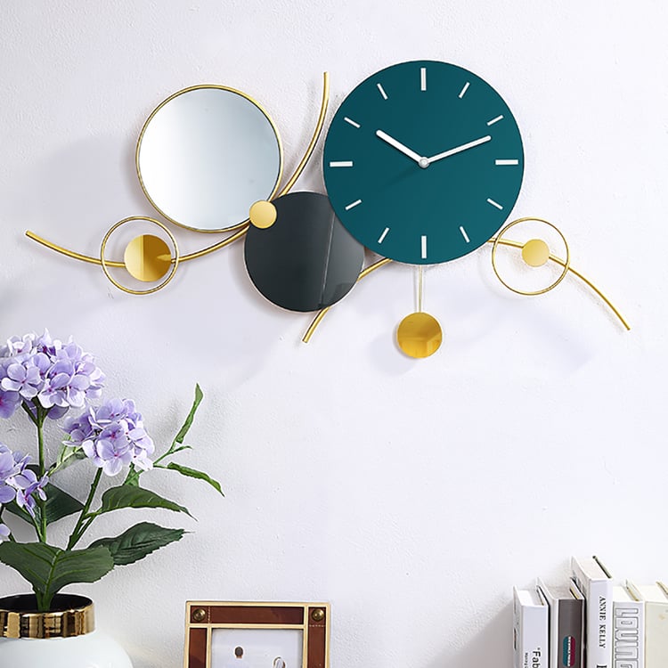 HD Mirror Surface Modern Decorative Wall Clock with Geometric Design ...