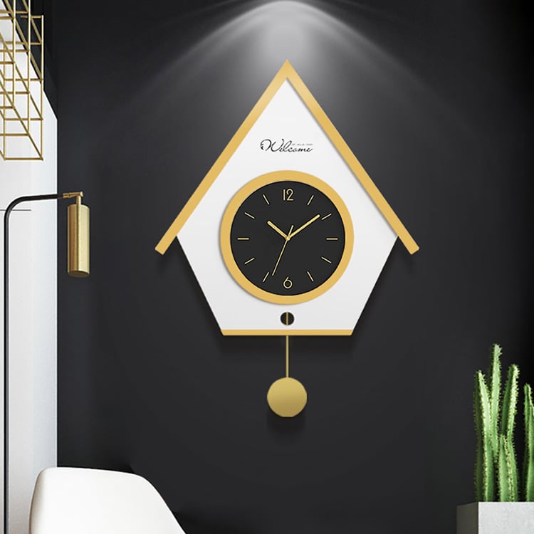 Contemporary Style Geometric Design House-Shaped Wall Clock | Homary UK