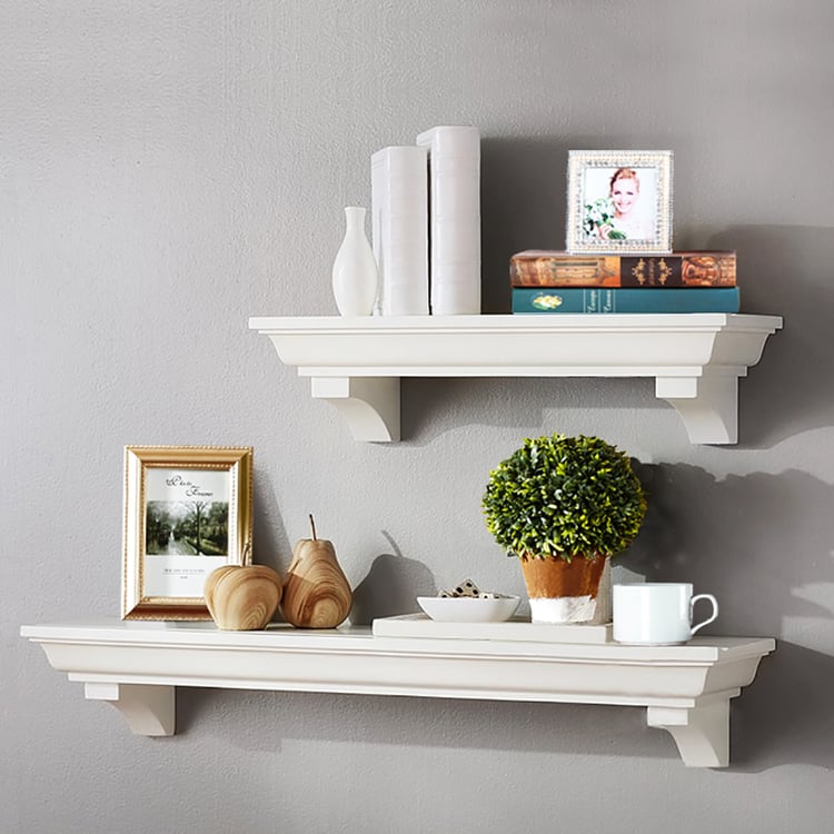 Medieval Wall-Mounted Shelving in Wood｜Homary UK