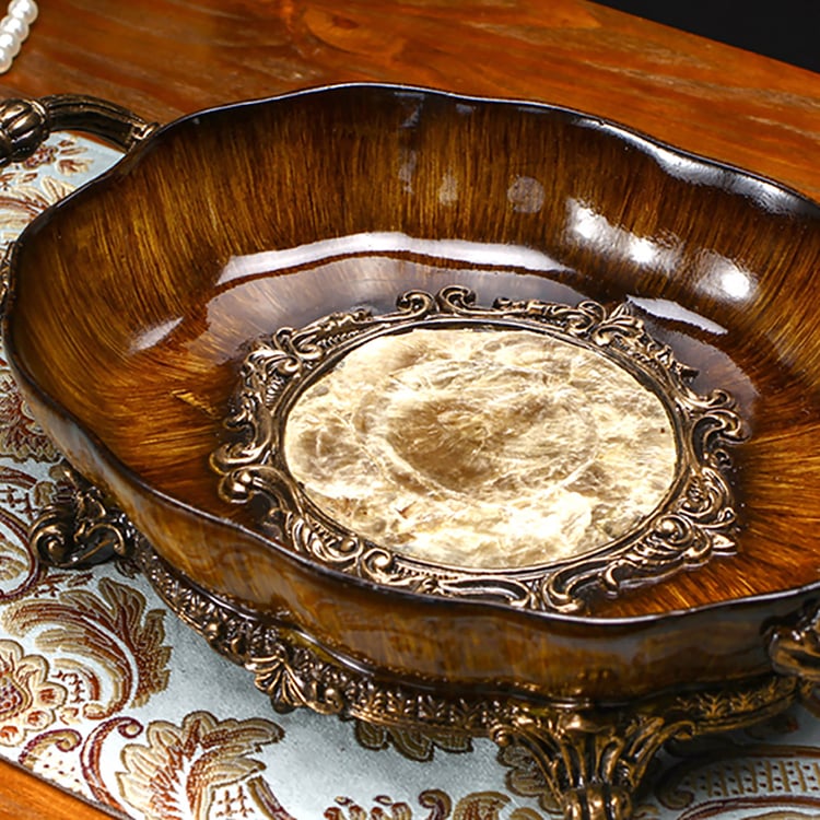 Medieval Fruit Bowl with Handle in Resin｜Homary AU