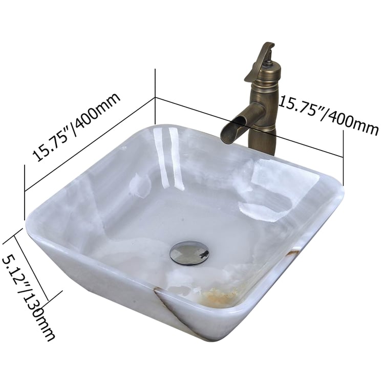square stone sink