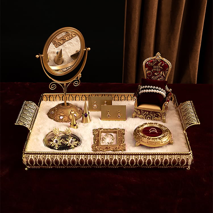 Antique Downy Tray Desk Organiser for Entryway/Vanity in Metal｜Homary