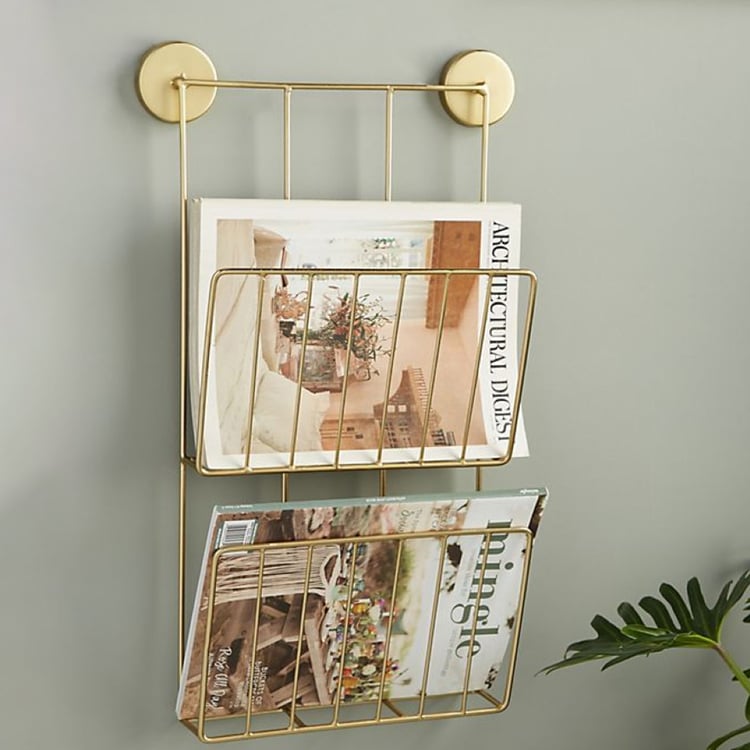 Modern Wall Magazine Rack in Gold Metal ｜Homary AU