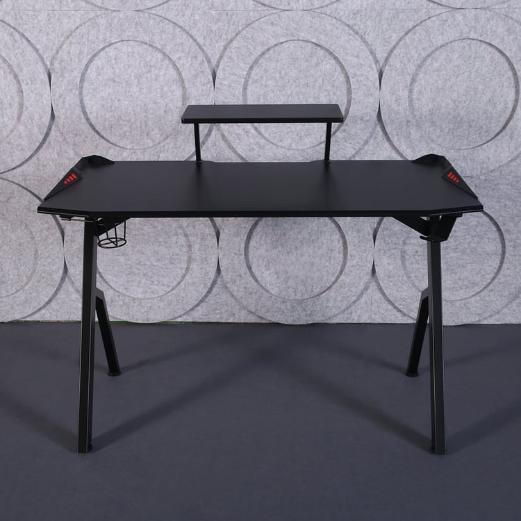 Modern Black Gaming Desk in MDF & PVC Standing Desk｜Homary UK