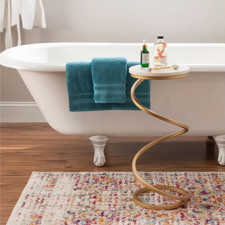 small marble bathroom table