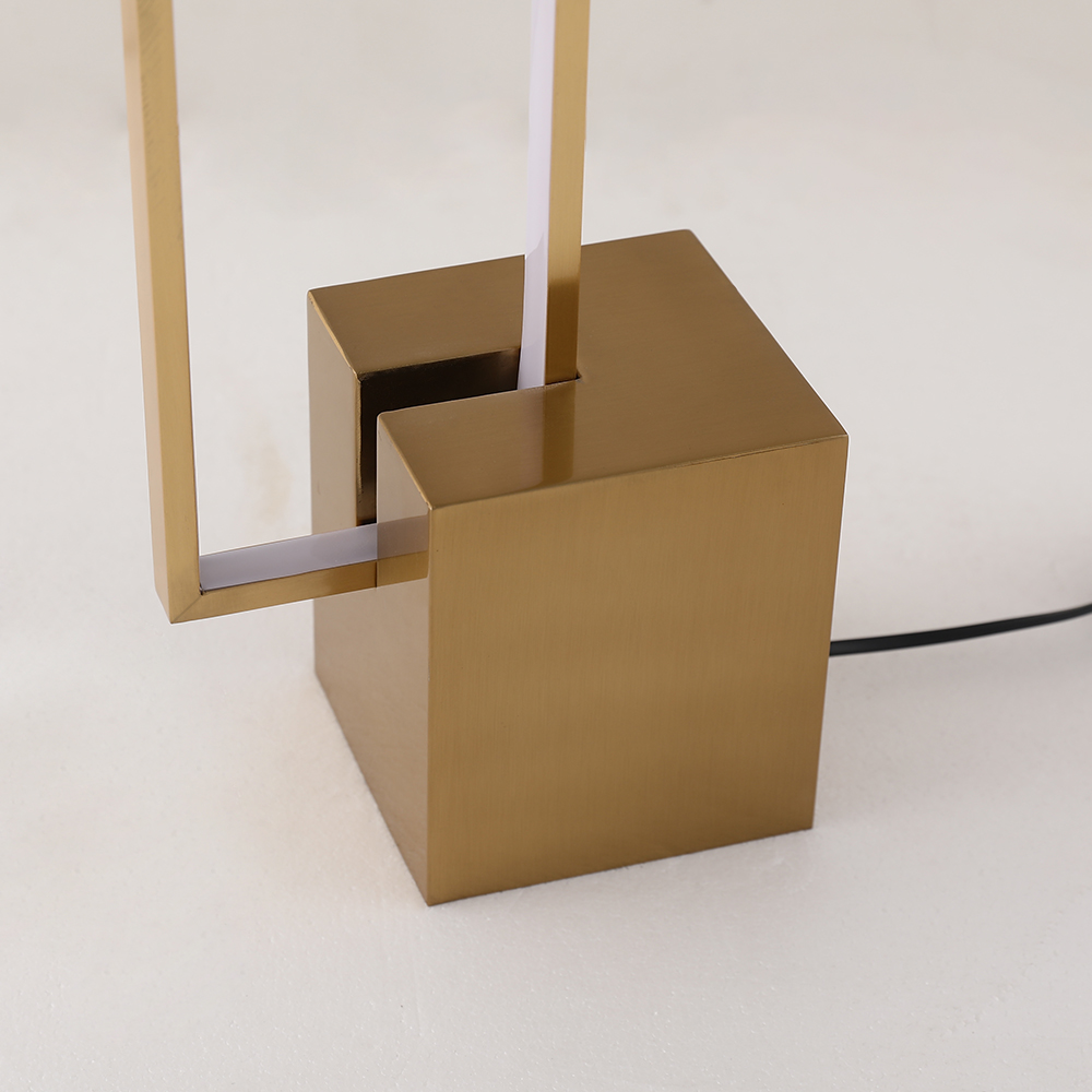 Modern Geometric Table lamp Gold Dimmable Desk lamp with Square Base ...